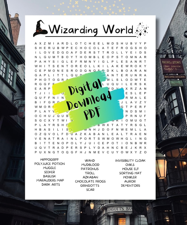 Wizarding World Word Search, Digital Download, PDF - Etsy