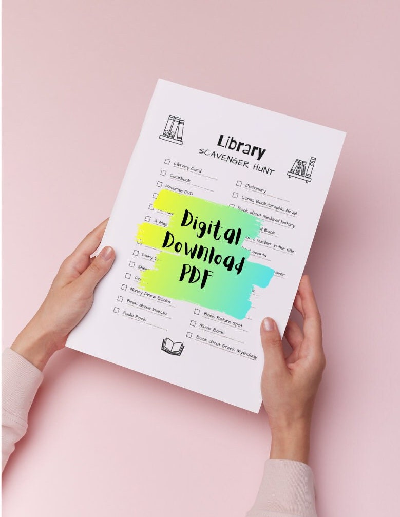 Library Scavenger Hunt - PDF, Digital Download, Things to Find at the ...