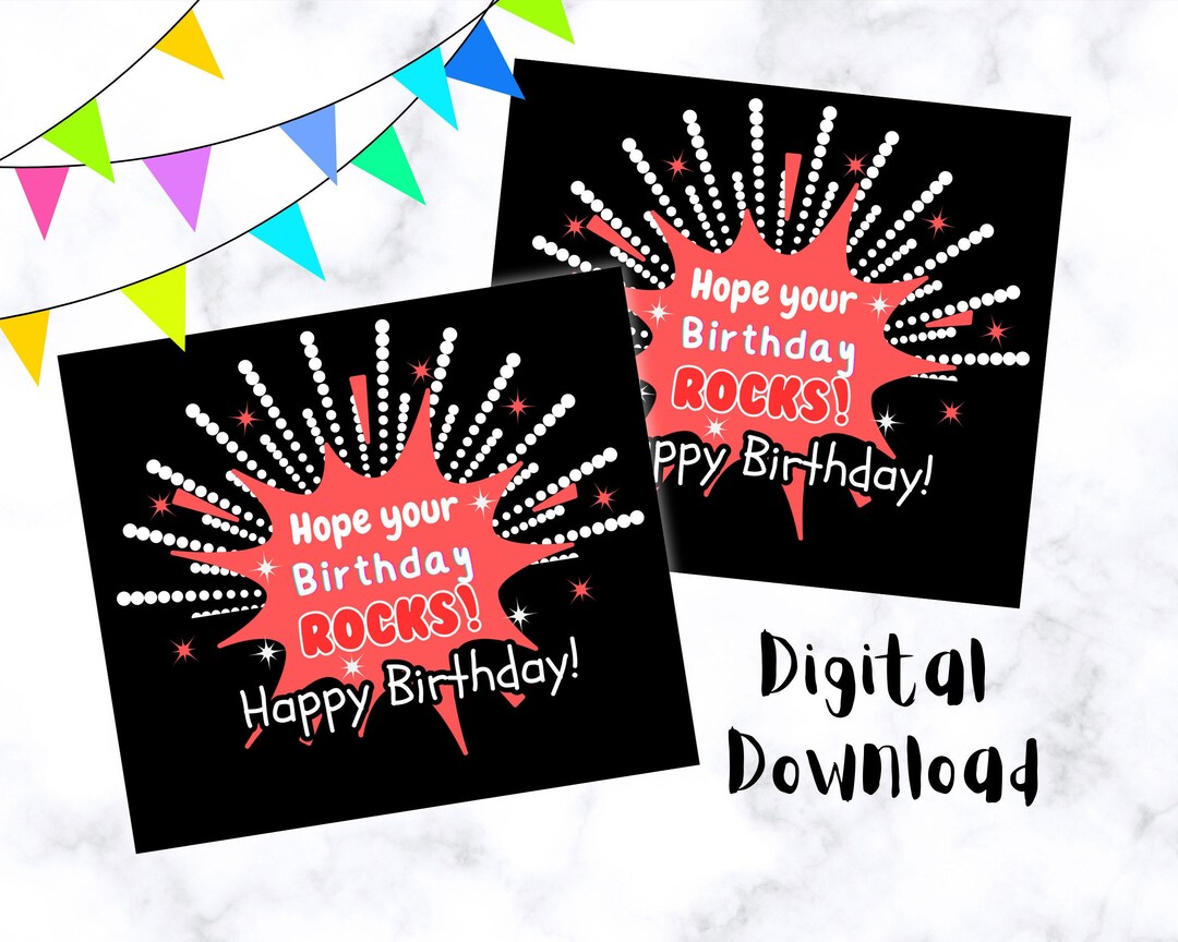 Hope Your Birthday ROCKS! Gift Tag Pop Rocks, Digital Download ...