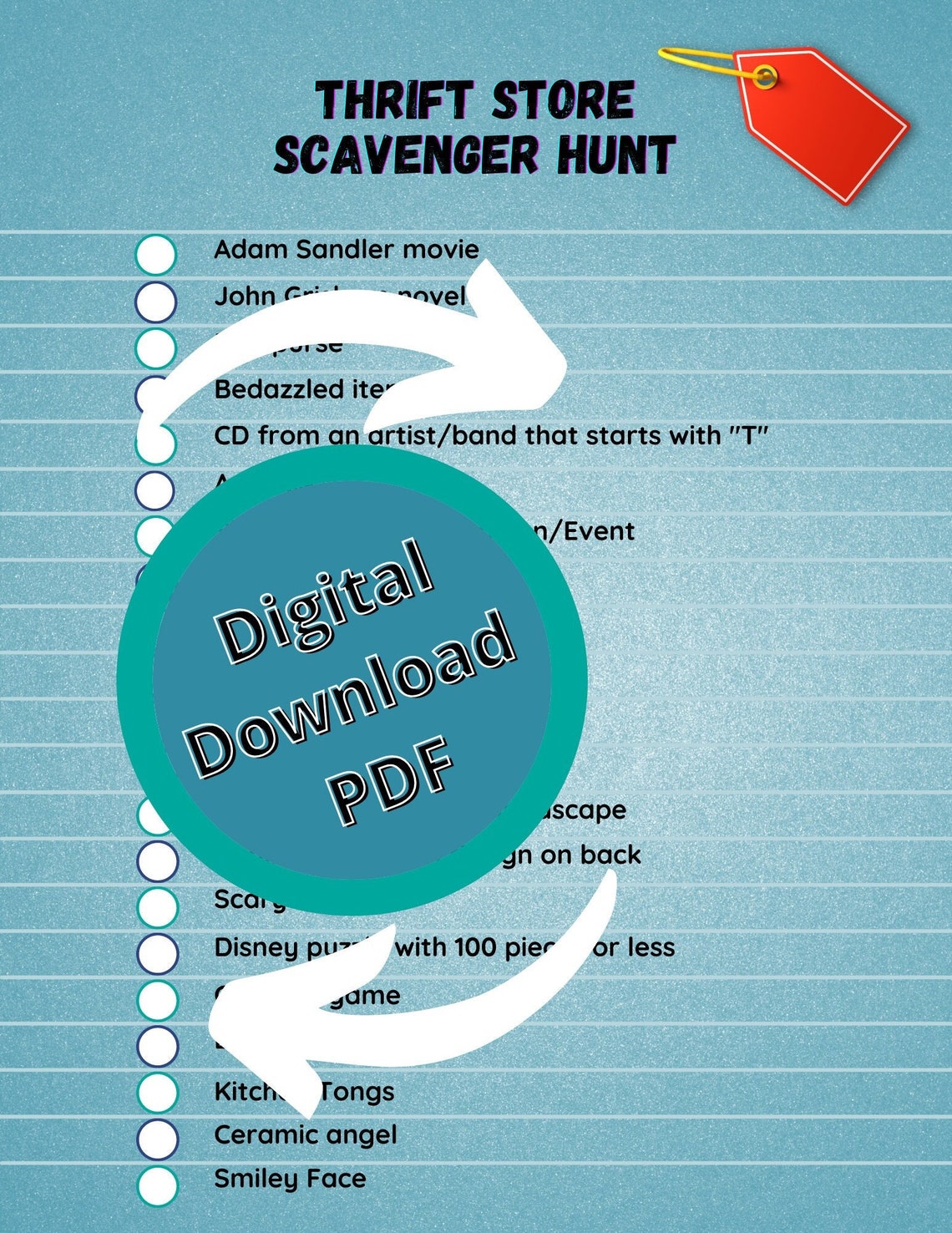 Thrift Store Scavenger Hunt printable PDF Instant Download - Etsy Australia