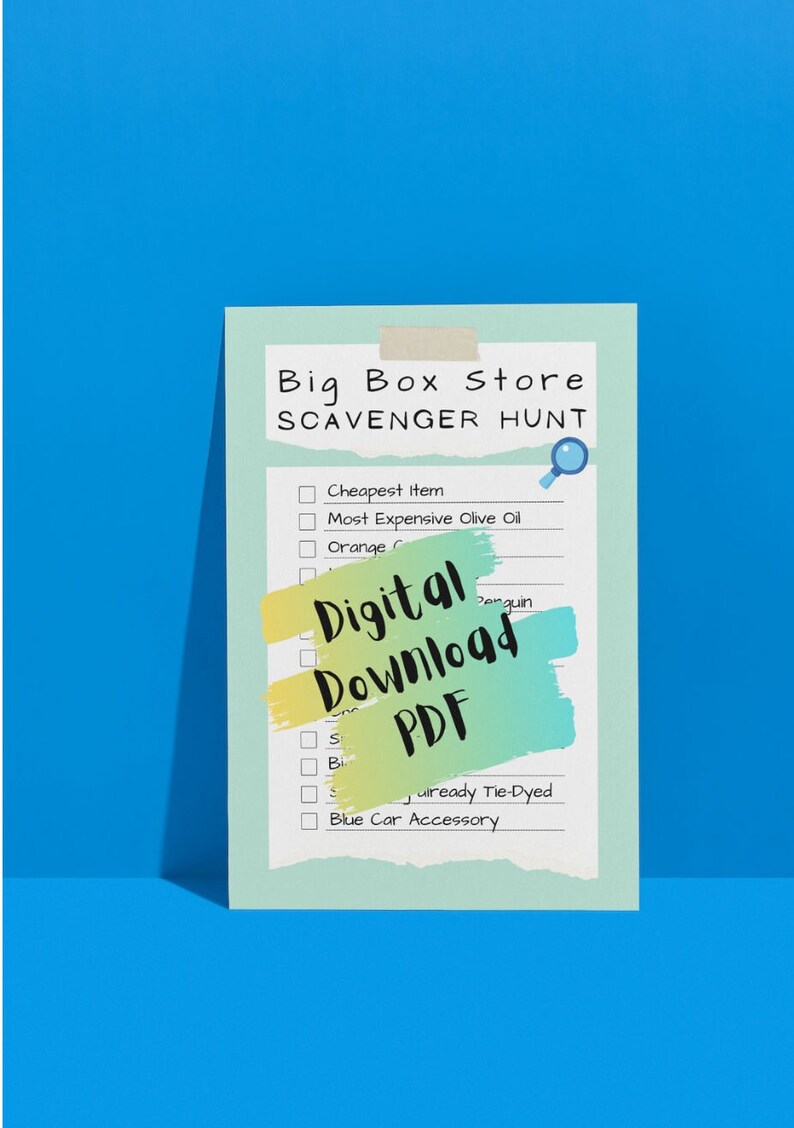 Big Box Store Scavenger Hunt printable PDF Download, Find Game - Etsy