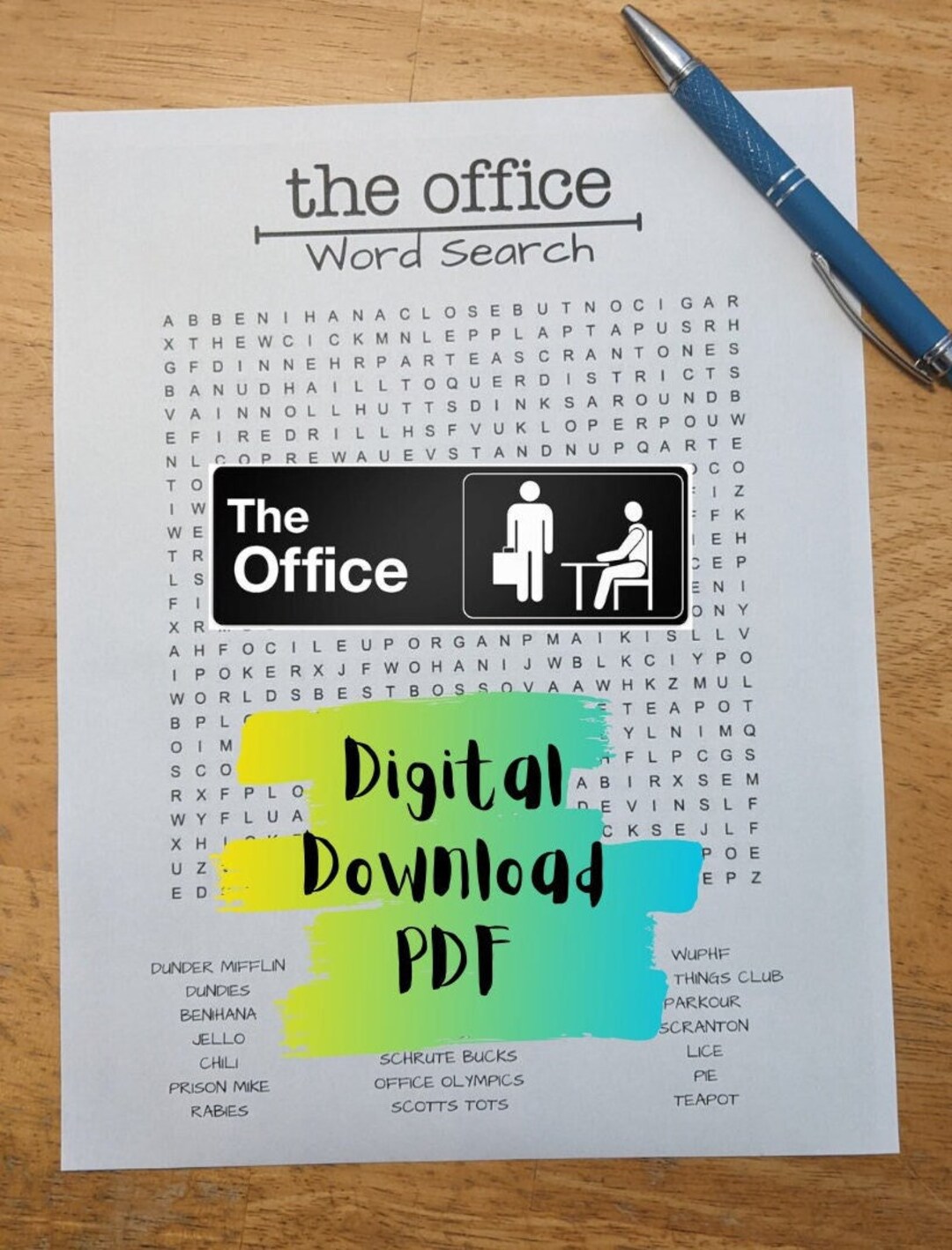 The Office Word Search (printable PDF), Nbc the Office, Instant ...