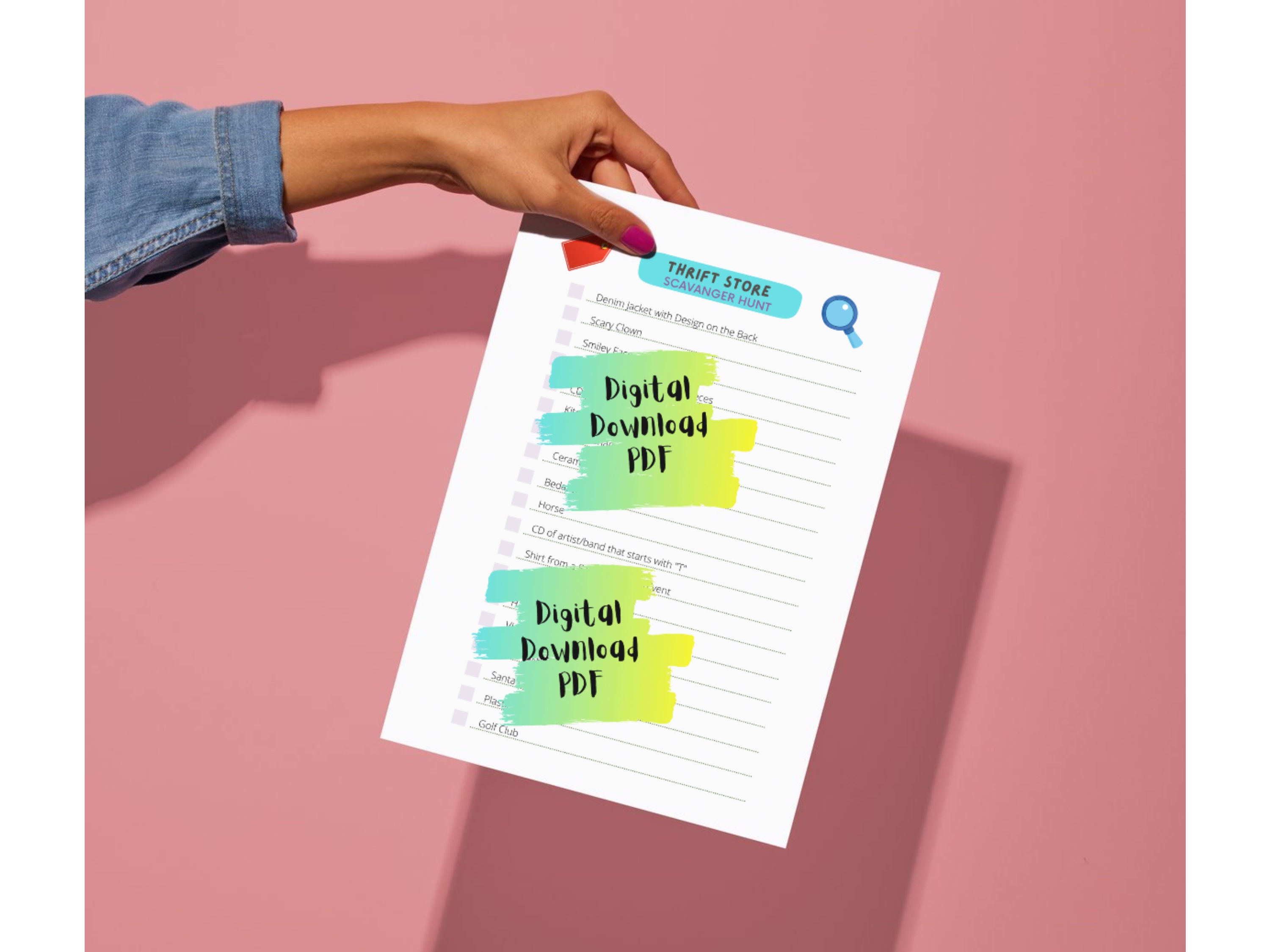 Thrift Store Scavenger Hunt (printable PDF) Instant Download Game ...