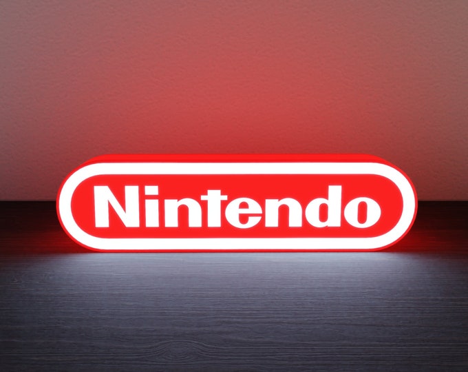 Nintendo Logo LED Lamp Night Lamp, Made by 3D Printer, Table Top or ...