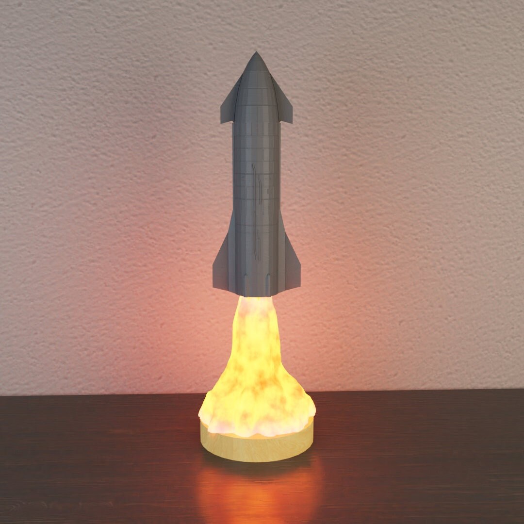 Spacex Starship/mk1 LED Lamp - Night Lamp, Made by 3D Printer, Table ...