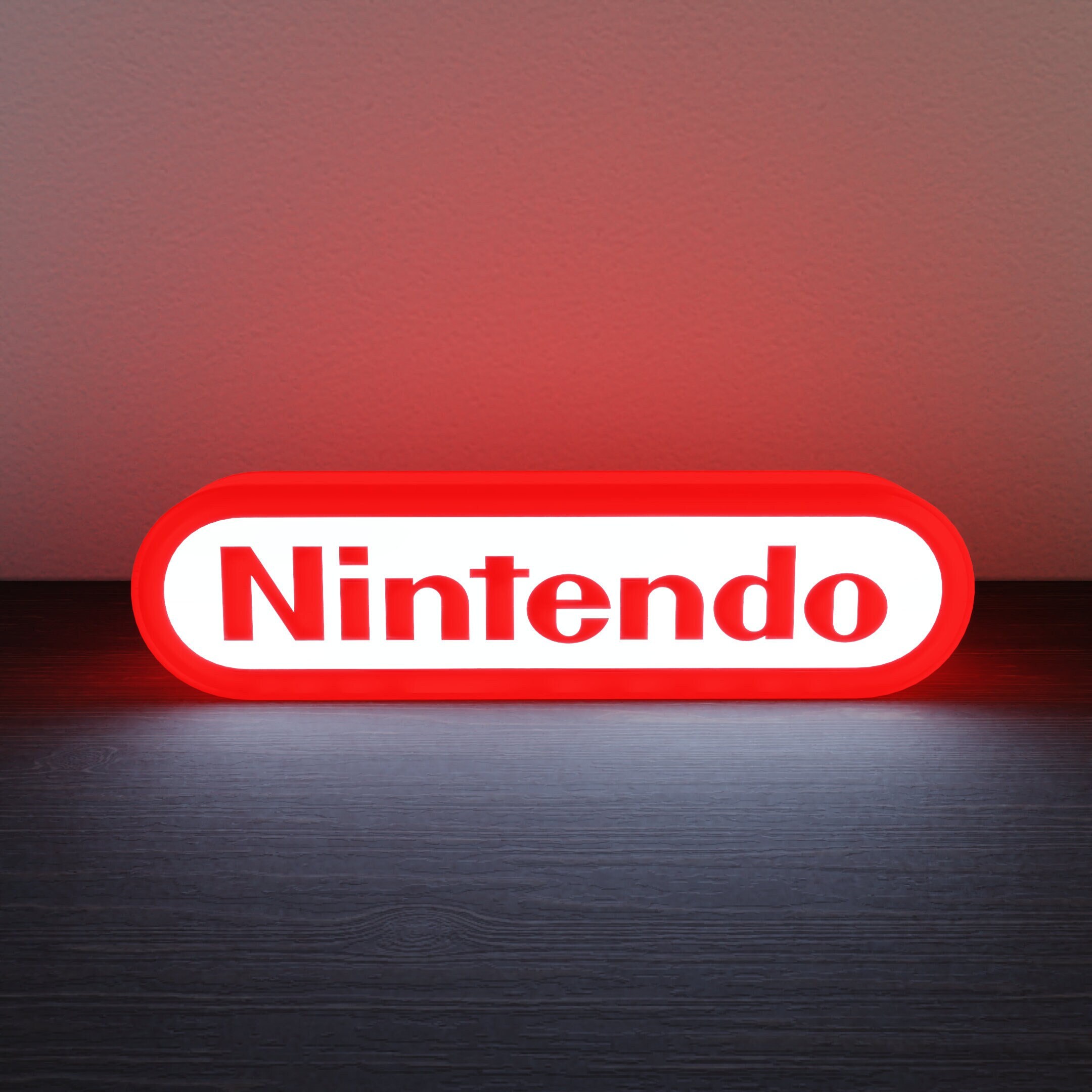 Nintendo Logo LED Lamp Night Lamp Made by 3D Printer Table - Etsy