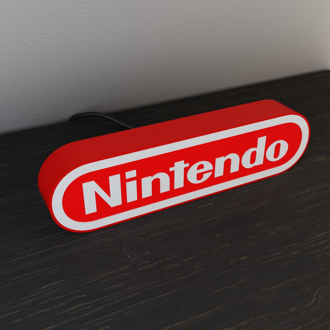 Nintendo Logo LED Lamp Night Lamp Made by 3D Printer Table - Etsy