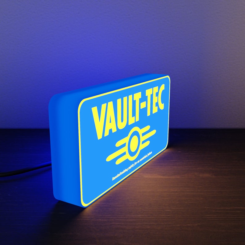 Fallout Vault-tec LED Lamp - Night Lamp, Made by 3D Printer, Table Top ...