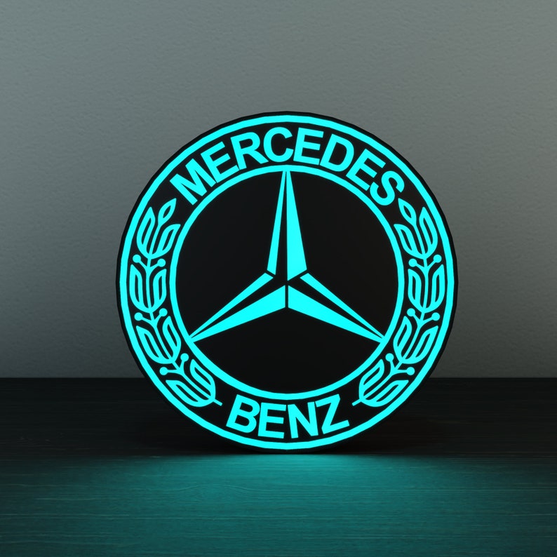 Lámpara LED con logotipo de Mercedes Benz Lámpara de noche, fabricada ...