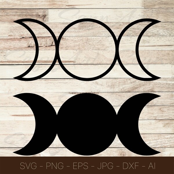 Triple Moon Svg - Etsy