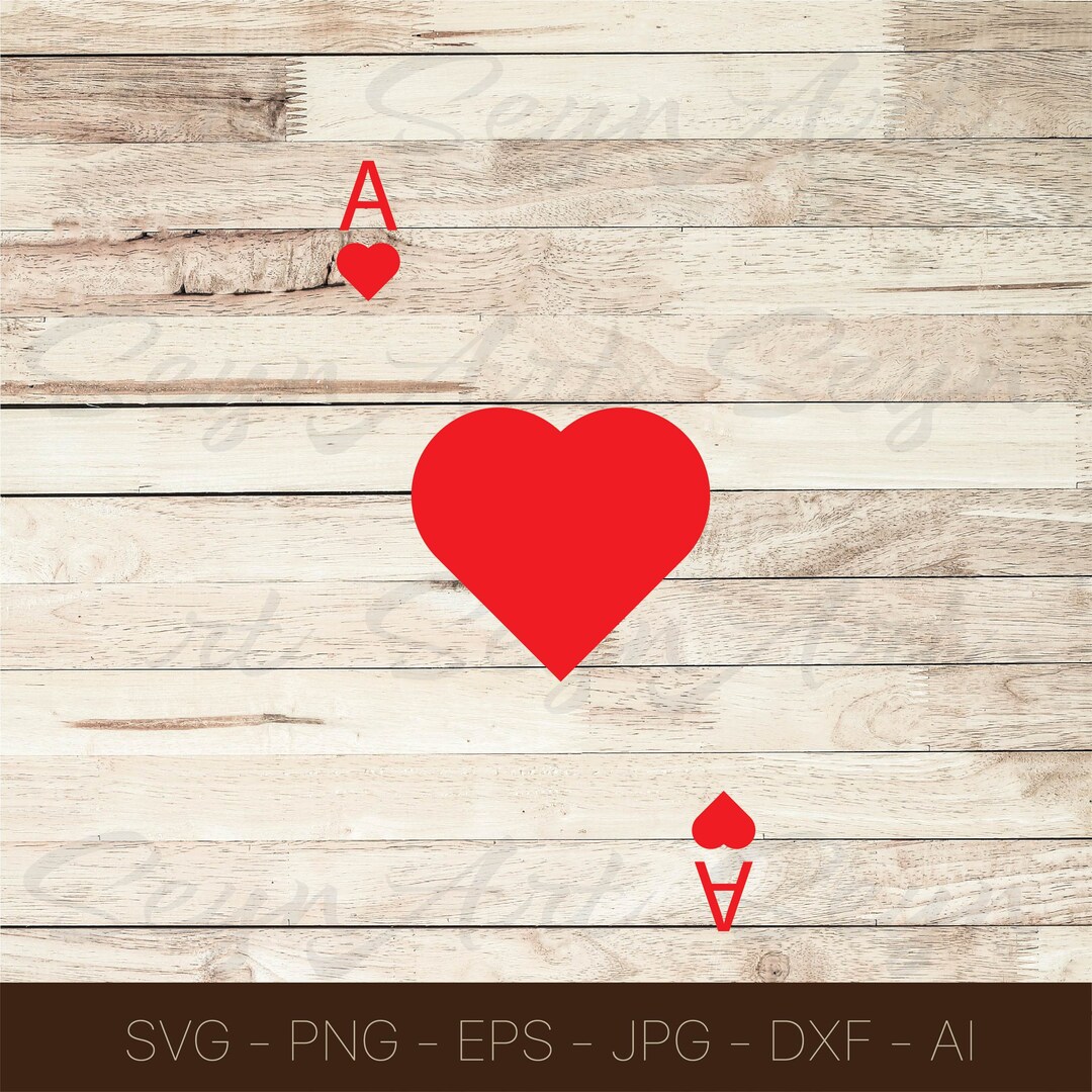 Poker Cards Ace of Hearts Svg, Play Card Las Vegas Casino, Cricut ...