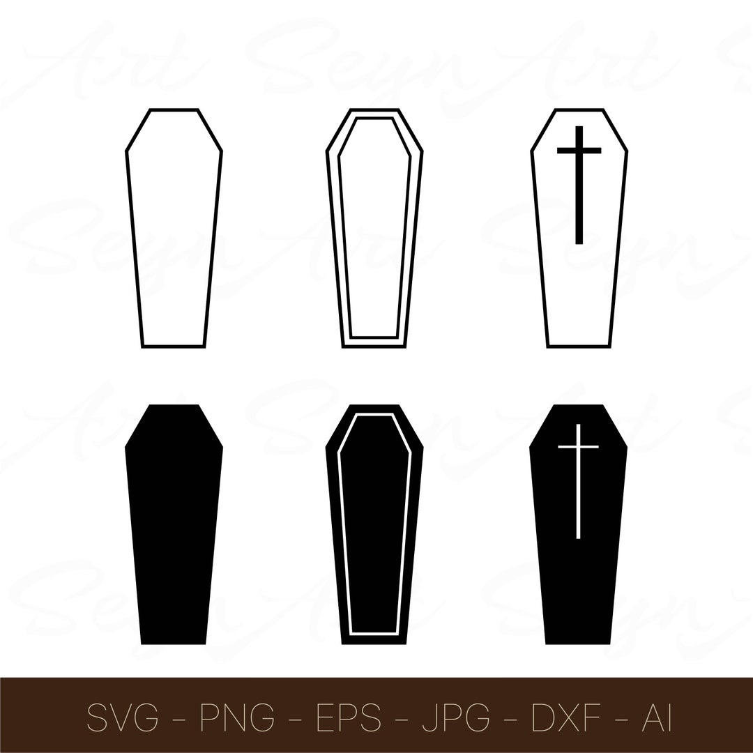 Coffin Svg Bundle Halloween Svg Set Eps Png Ai Dxf and - Etsy