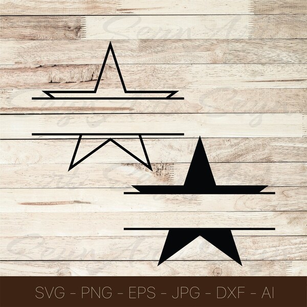 Star Split Monogram - Etsy