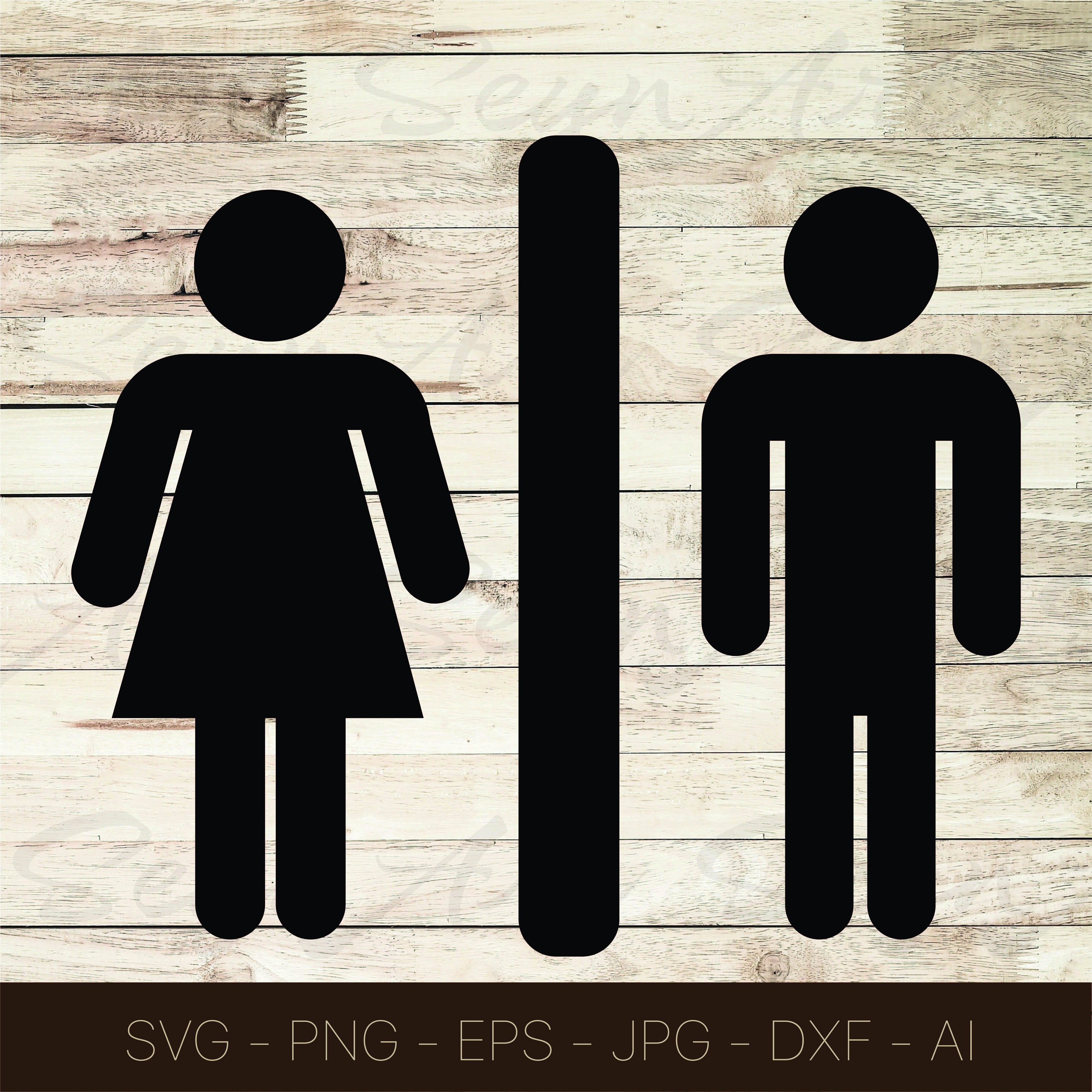 Restroom Sign Svg Bathroom Svg Wc Png Svg Ai Dxf Eps - Etsy