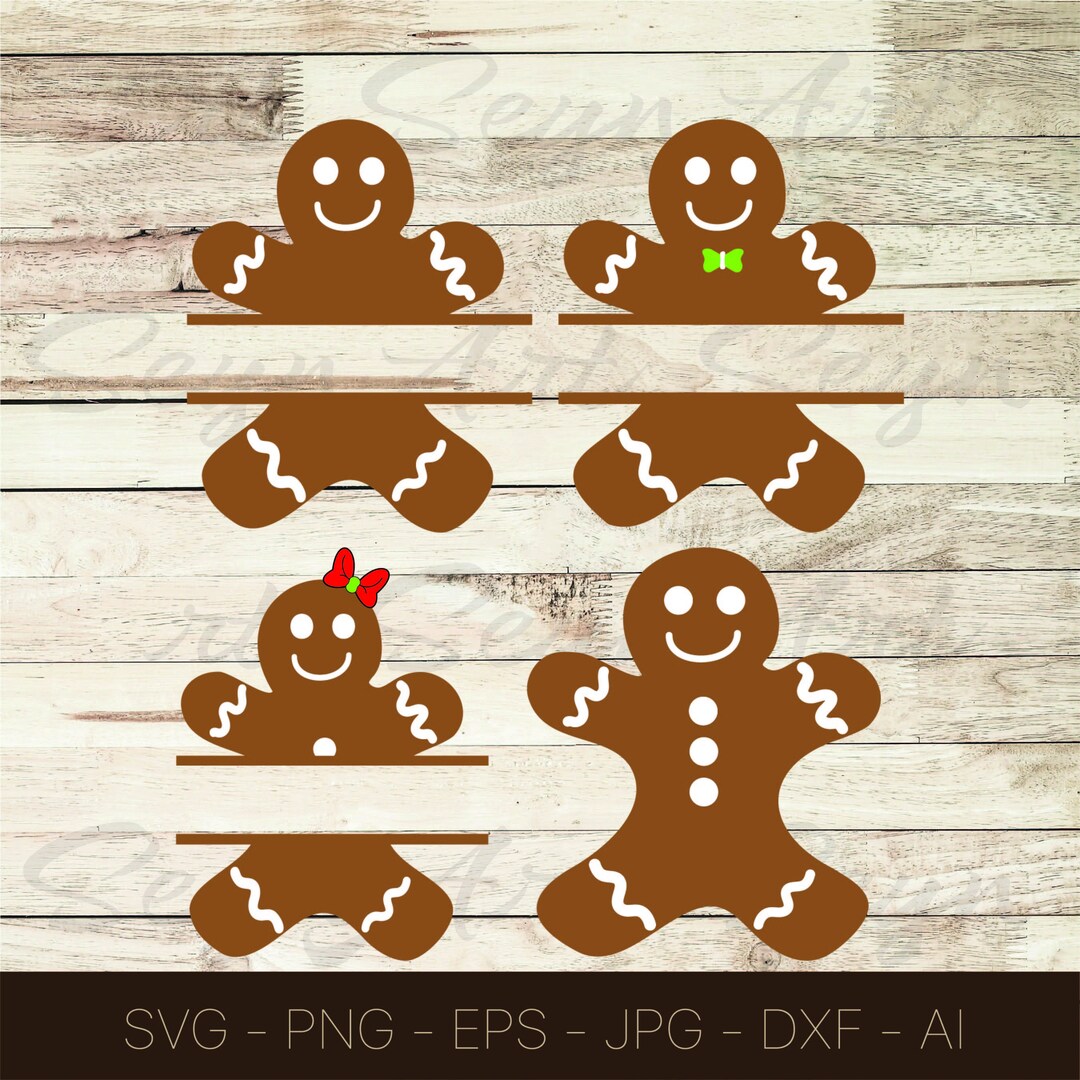 Gingerbread Man Girl Monogram Svg Bundle, Christmas Svg Silhouette ...