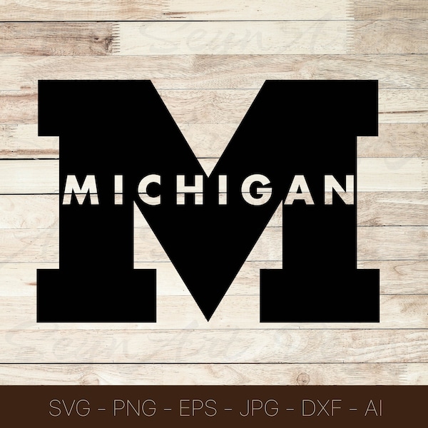 Michigan M Logo - Etsy