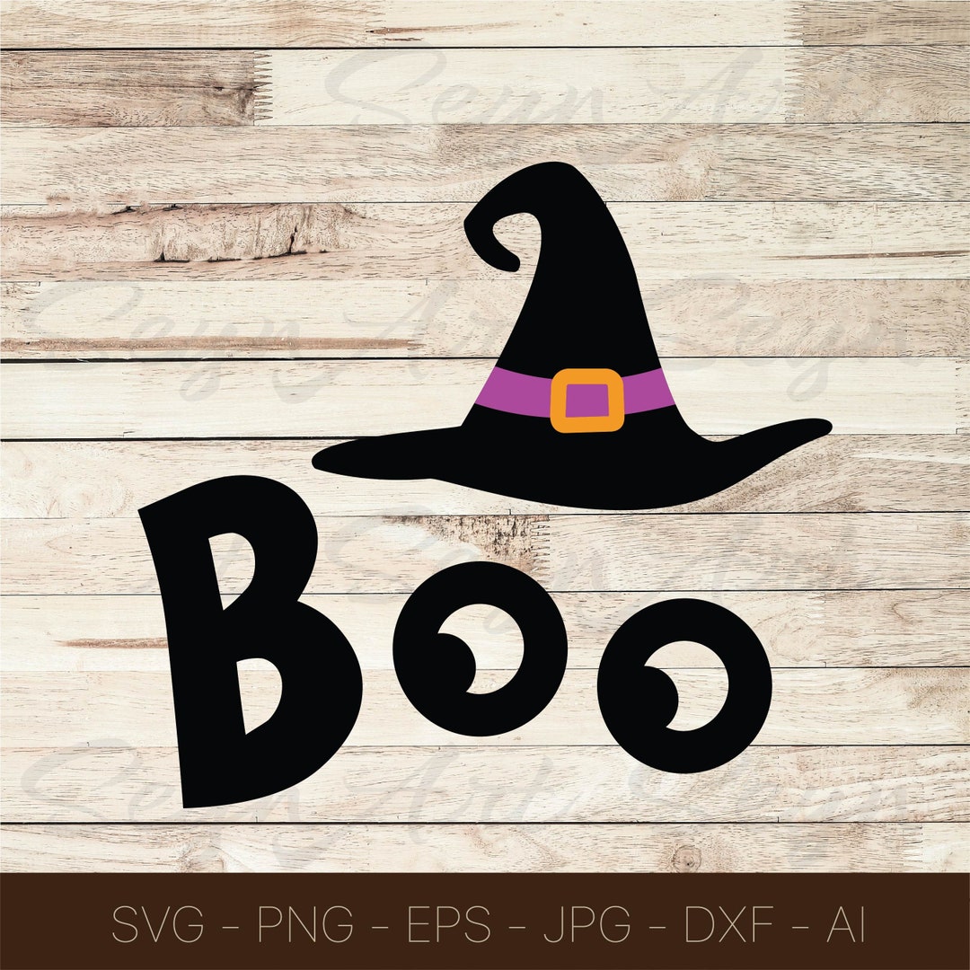 Boo Witch Hat Svg Ai Dxf Eps Png and Jpg Grafik Tasarim - Etsy Ireland