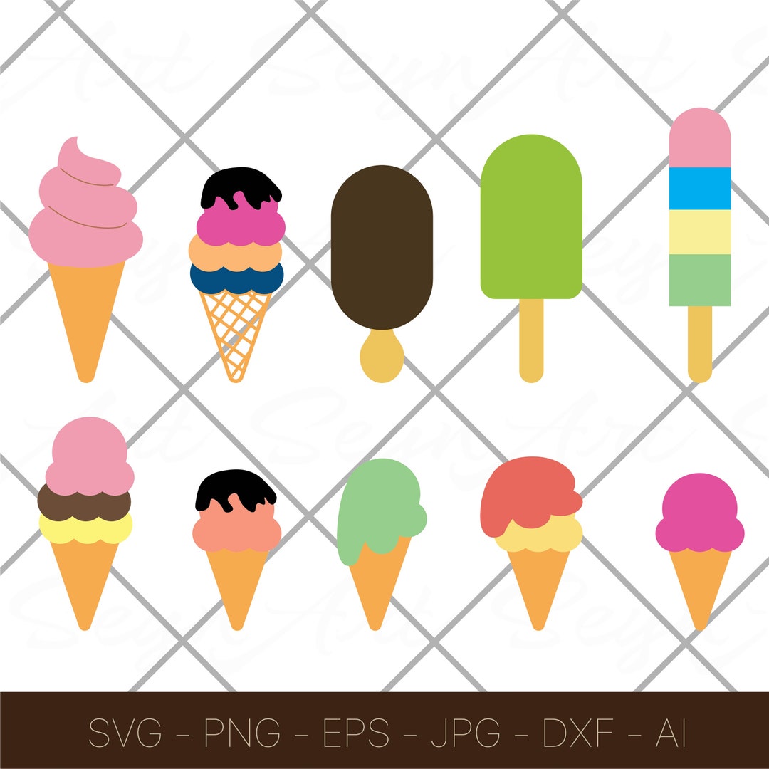 Ice Cream Svg Bundle Cricut Instant Download Ai Dxf Eps - Etsy