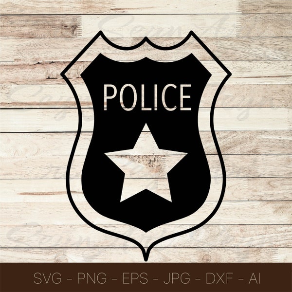 Police Badge Svg - Etsy
