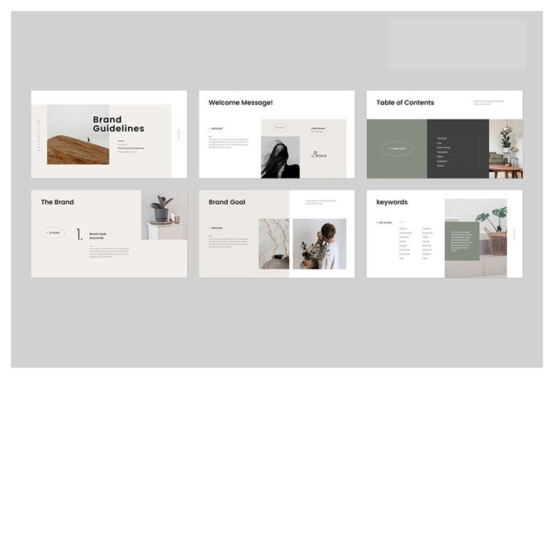 Morandi Minimal Powerpoint and Keynote Brand Guidelines Template With ...