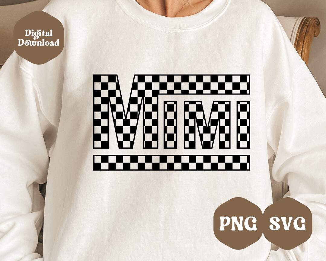 Checkered Mimi SVG PNG, Mimi Svg Png, Racing Stripe Pattern, Mimi ...