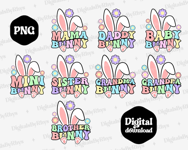 Family Bunny PNG Bundle Easter Bundle PNG Mama Bunny Daddy - Etsy