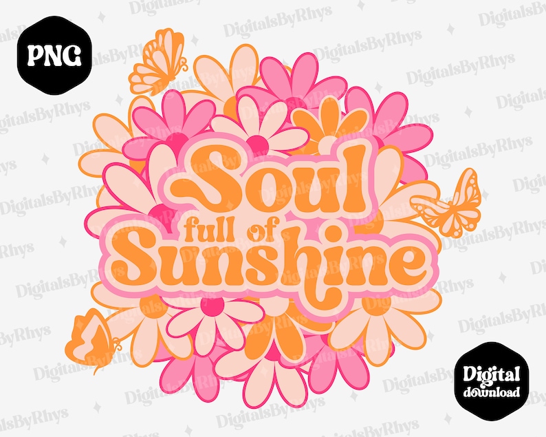Soul Full of Sunshine Retro PNG Cute Retro Summer Groovy PNG - Etsy