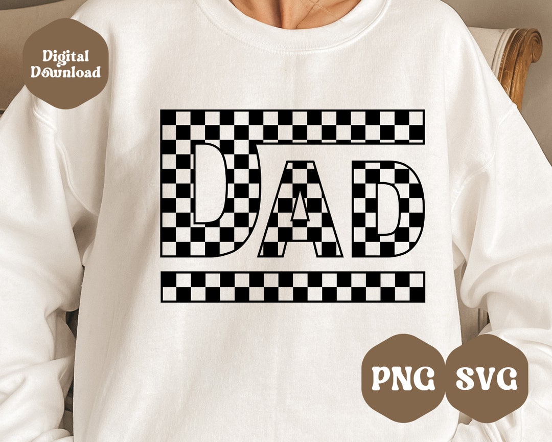 Checkered Dad SVG PNG, Dad SVG Png Racing Stripe Pattern Dad ...