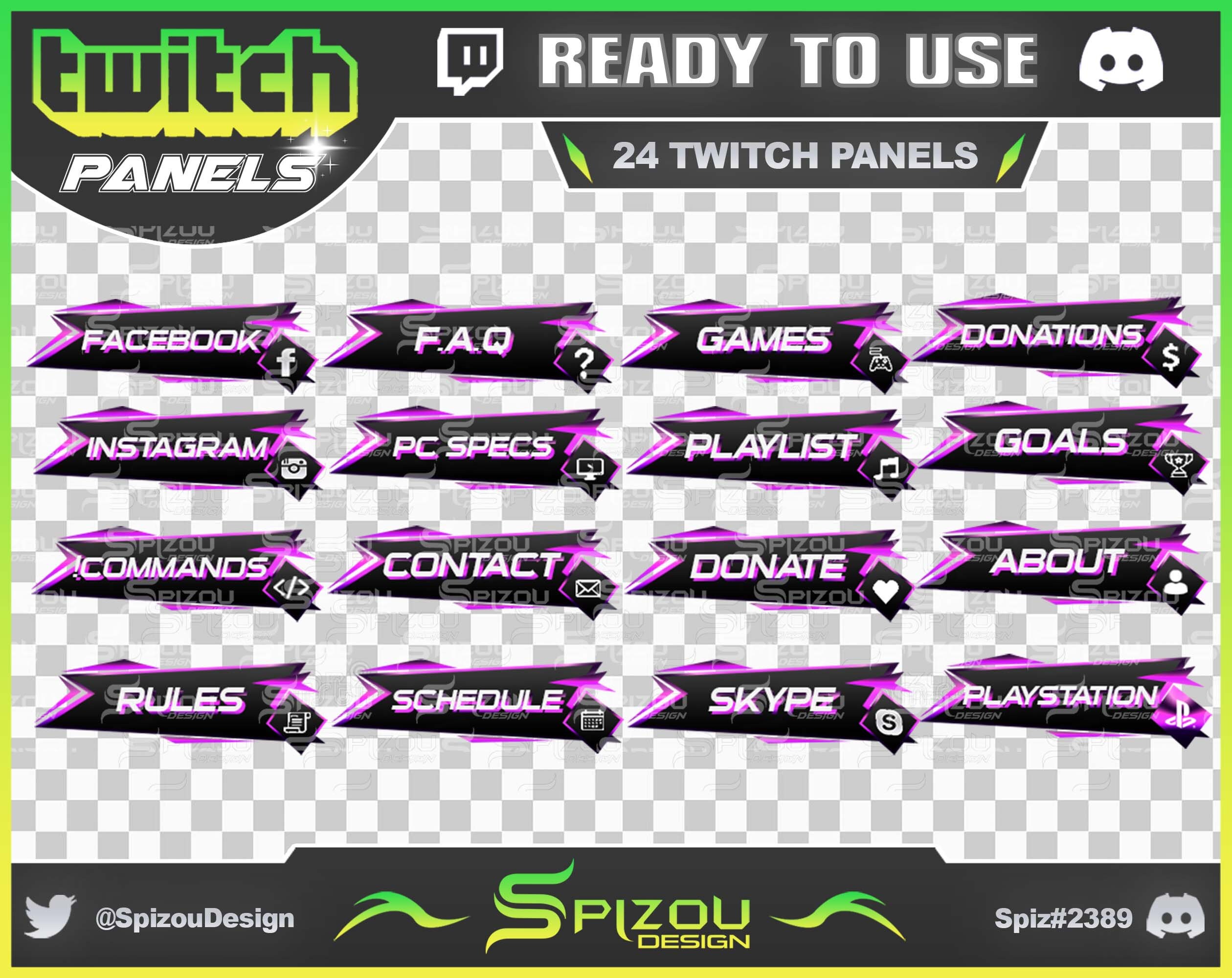 Twitch Panel Avolta Purple 24x Twitch Panels - Etsy
