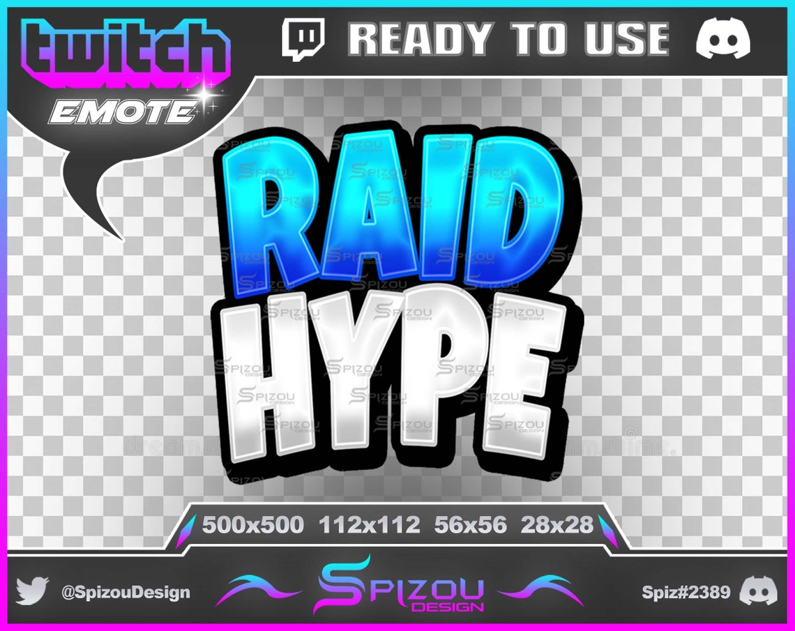 Emote RAID HYPE Standard Animé Multicolor Twitch / Youtube / Discord ...