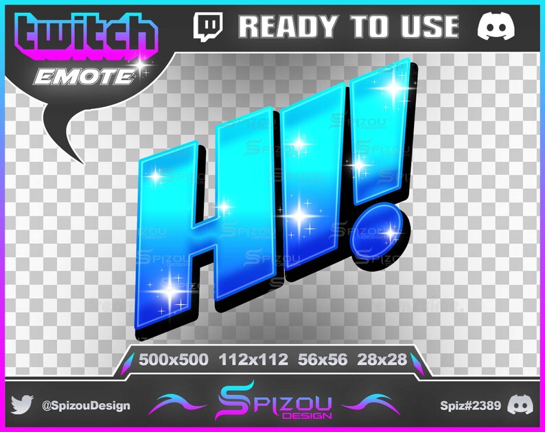 Emote hi Standard Animated Multicolor - Etsy