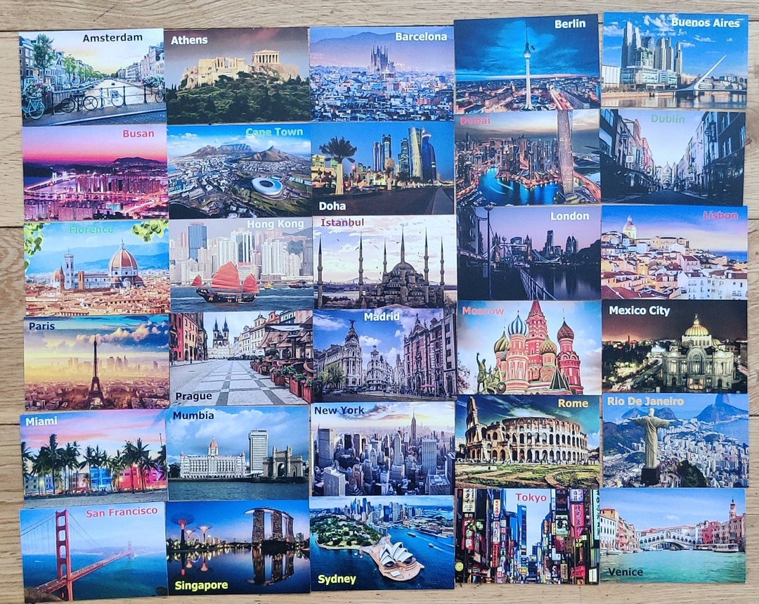 Memory Card Game Cities of the World for Kids & Adults 30 Sets / 60 ...