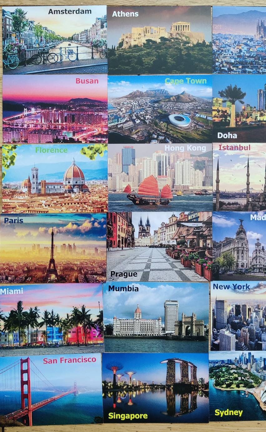 Memory Card Game Cities of the World for Kids & Adults 30 Sets / 60 ...