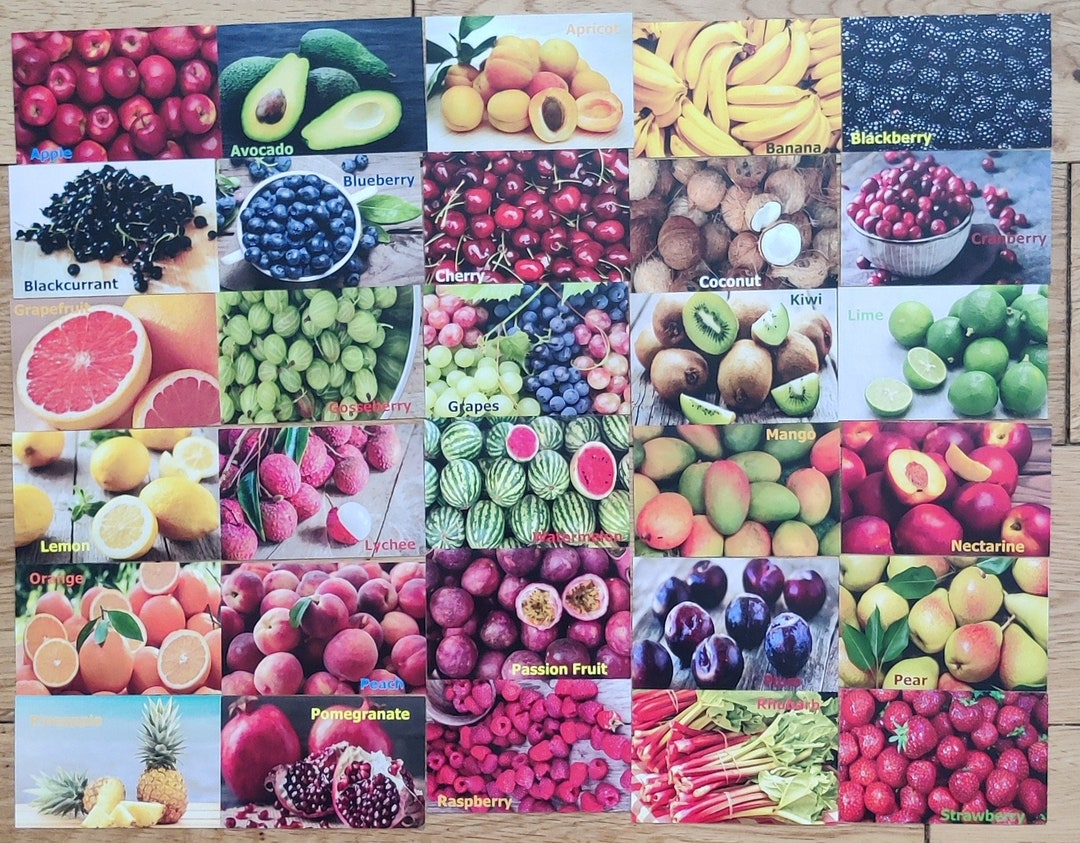 Memory Card Game Fruits for Kids & Adults 30 Sets / 60 Cards - Etsy
