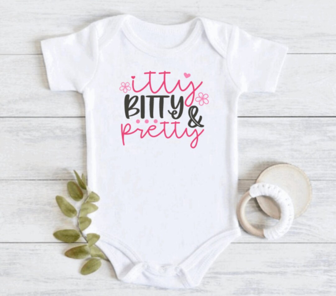Itty Bitty & Pretty, Baby Girl Onesie, Baby Shower Gift, Baby Onesie ...