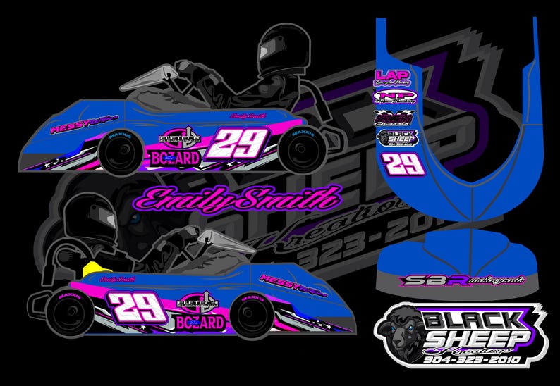 Go Kart Flat Kart Racing Wrap - Etsy