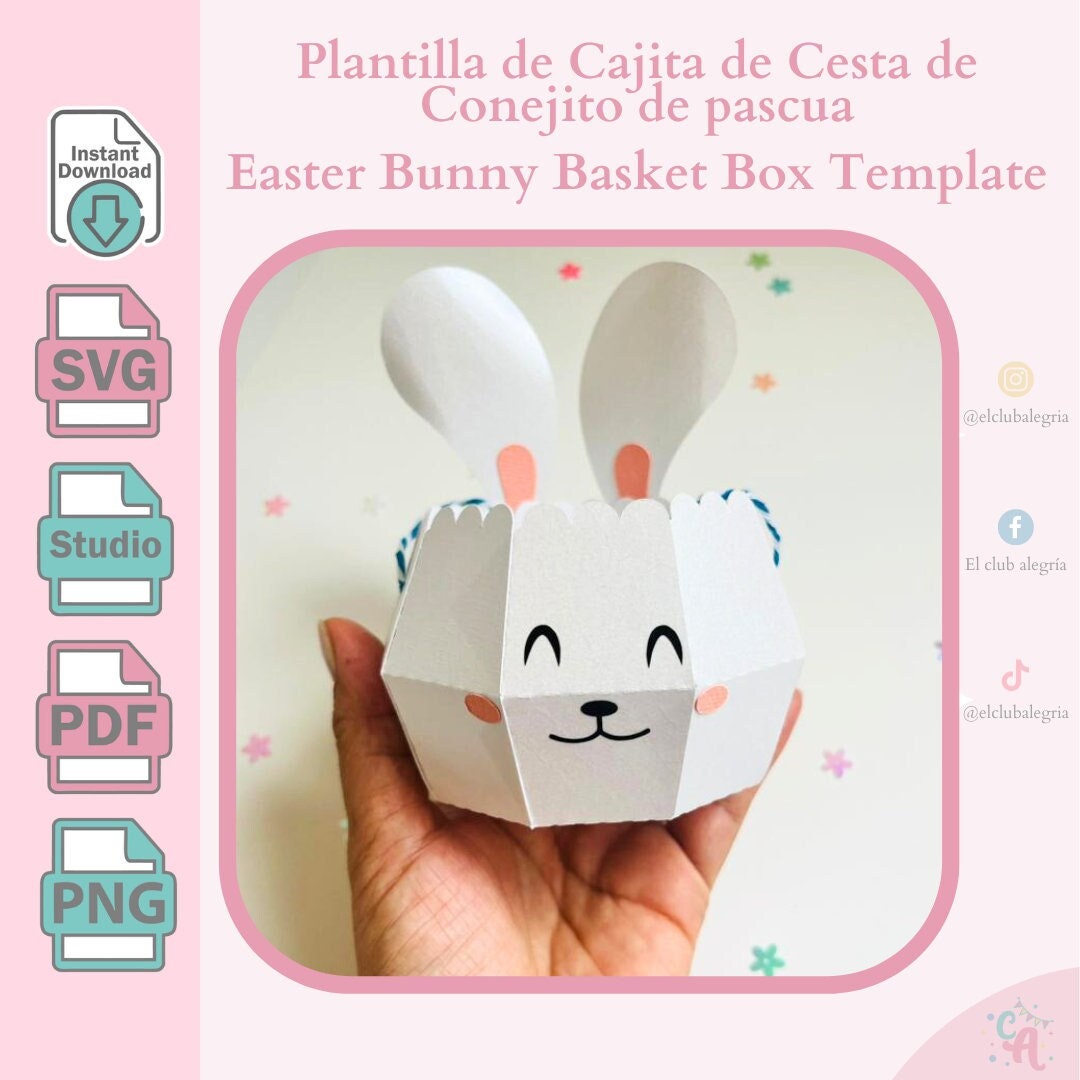 Easter Bunny Basket Box Template - Etsy