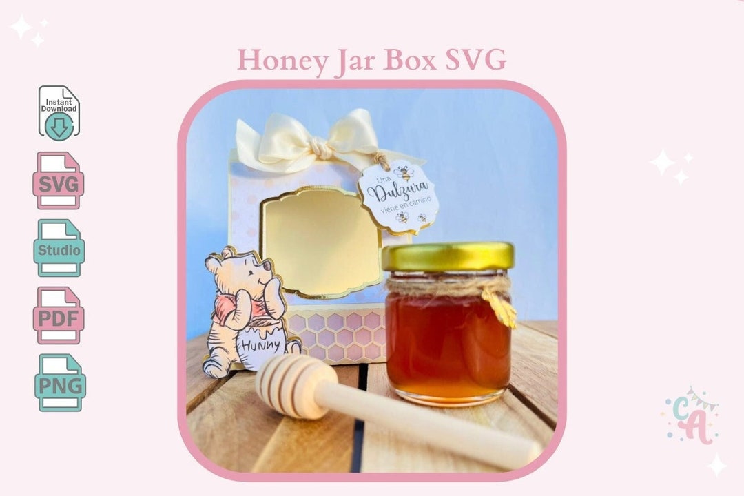 Honey Jar Box SVG/ Box for Honey Jar/ Bees Baby Shower Favor Box - Etsy