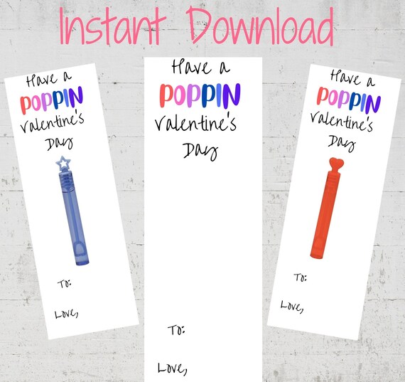 Have a POPPIN Valentine's Day / Bubble Valentine / Kids | Etsy