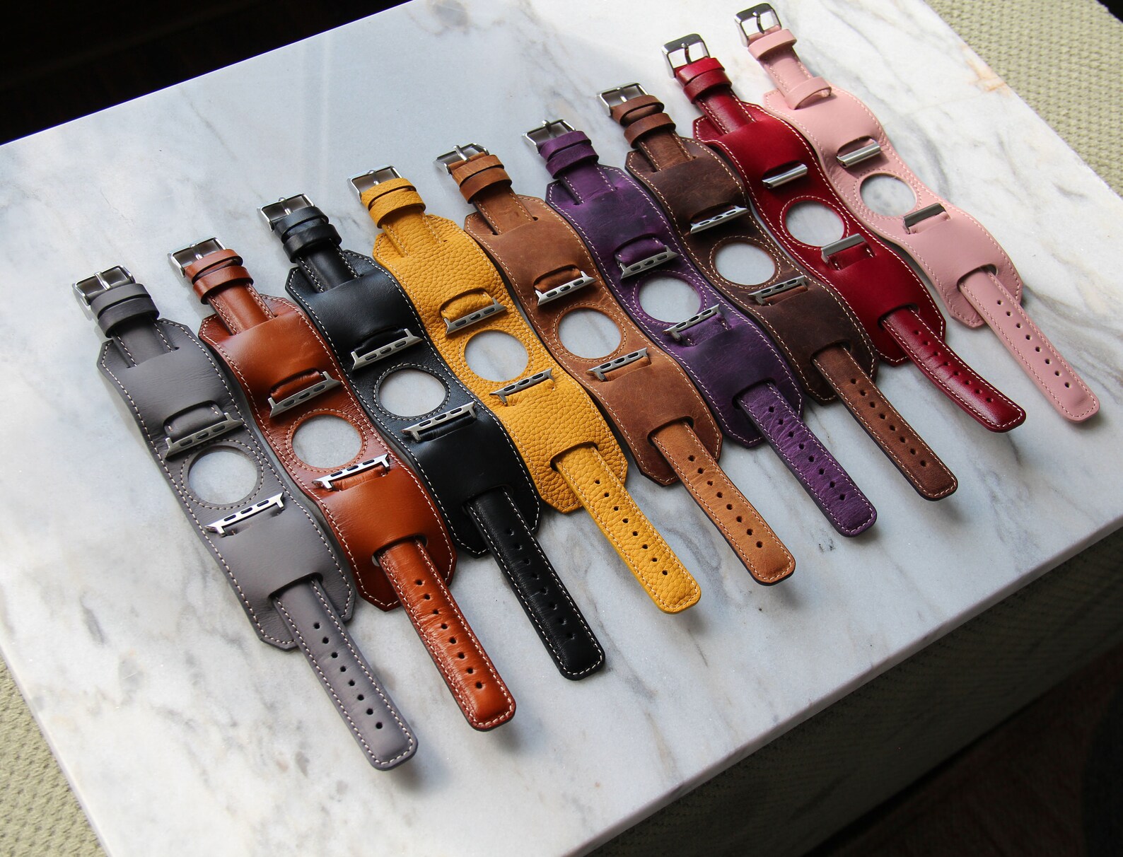 Handmade Leather Cuff Apple Watch Band: Vintage Style Strap, Fits 38 ...