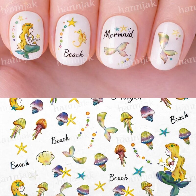 Mermaid Nail Art Stickers - Etsy