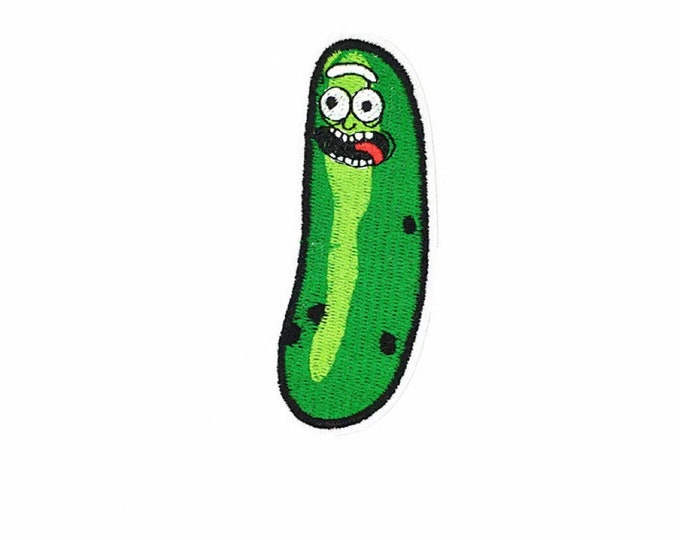 Pickle Patch- Cucumber Embroidered Patch- Emoji Face- Iron On- Sew On ...