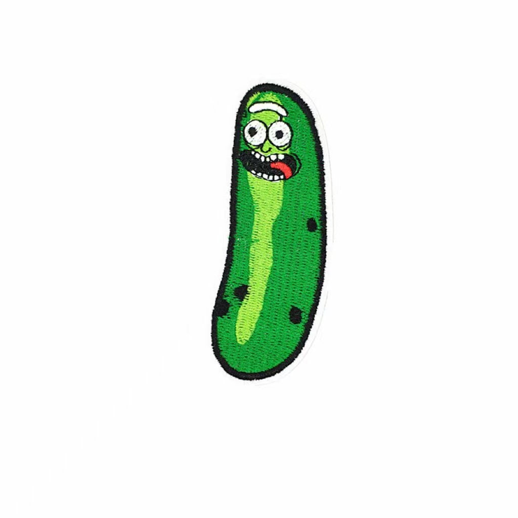 Pickle Patch- Cucumber Embroidered Patch- Emoji Face- Iron On- Sew On ...