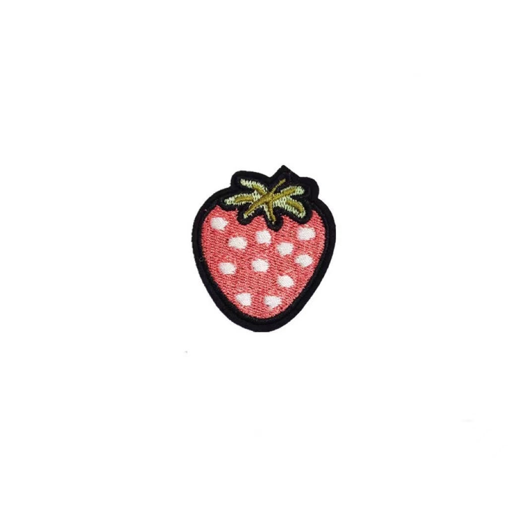 Strawberry Patch- Pink Strawberry- Embroidered Patch- Iron On- Sew On ...