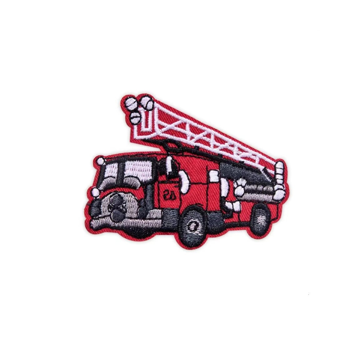 Fire Truck Embroidered Patch – Iron on / Sew on Craft Applique 2.8x2 ...