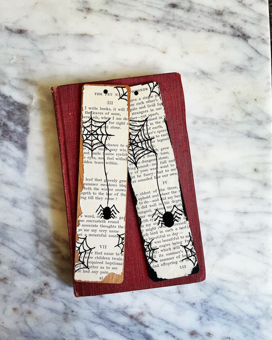 Spiderweb Bookmark Decoupage Bookmarks From Upcycled Books - Etsy