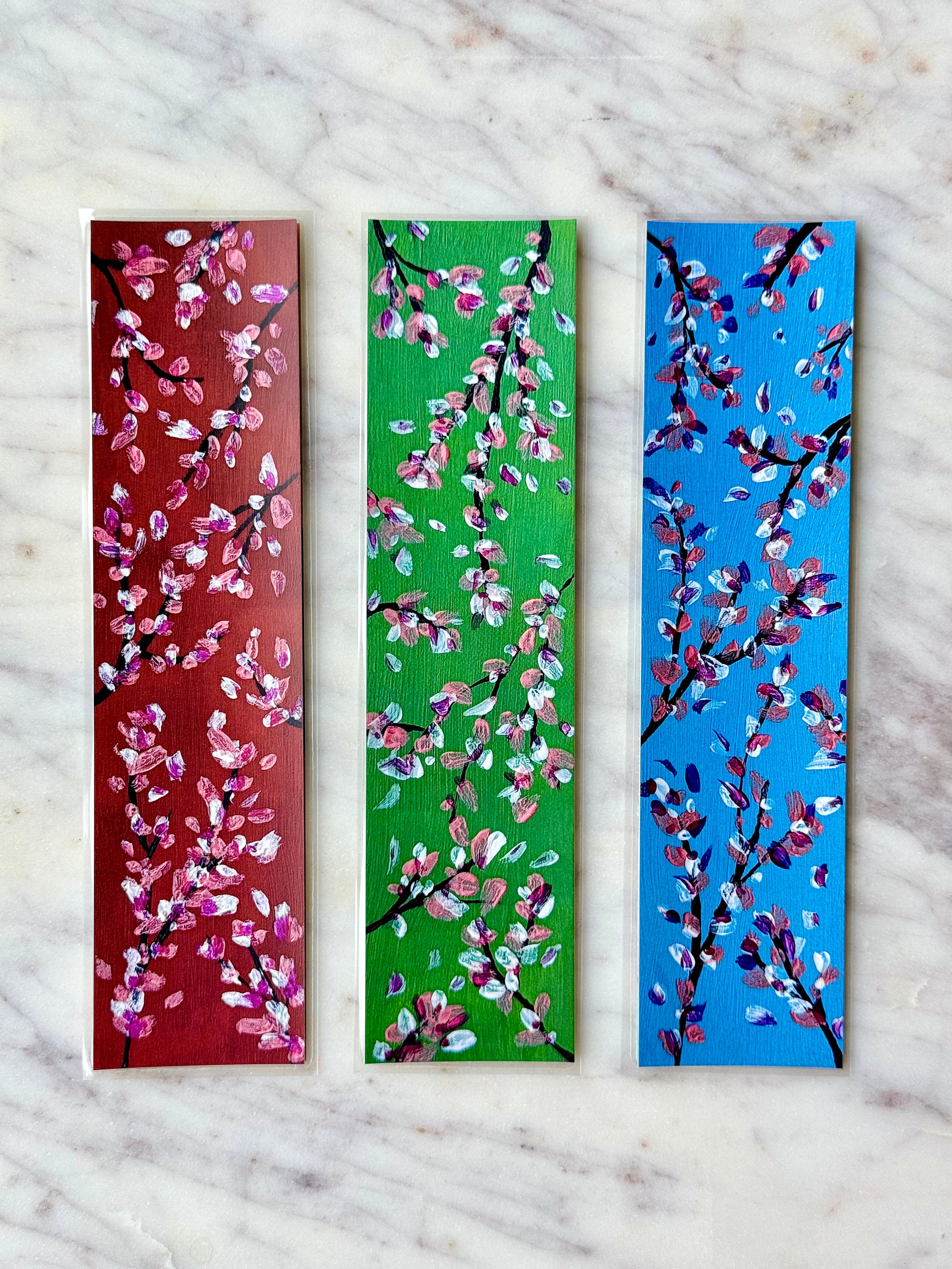 Printable Cherry Blossom Bookmarks Set of 3 Instant Download Designs ...