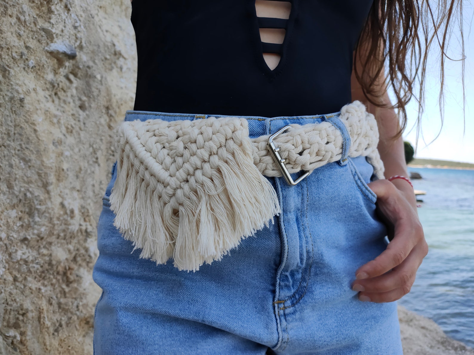 Ivory Macrame Small Belt Bag, Macrame Purse ,macrame Wallet , Summer ...