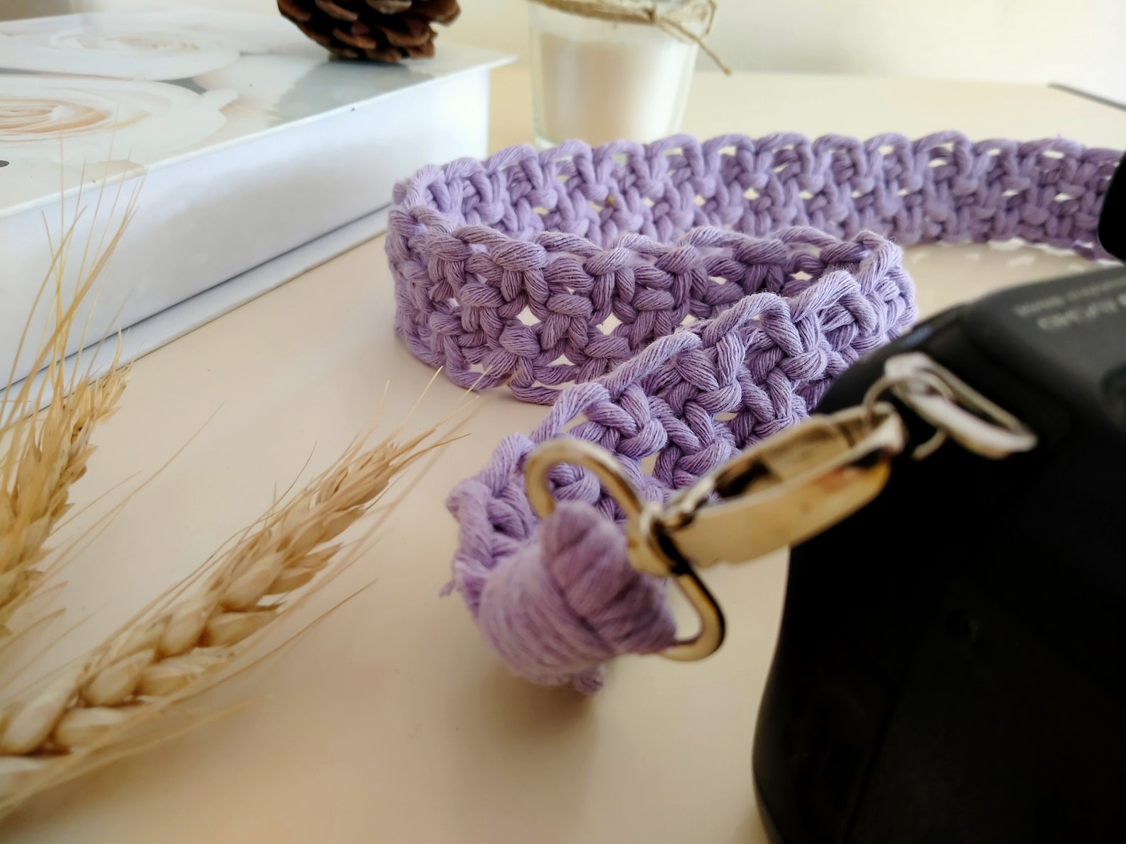 Lilac Macrame Camera Strap,handmade Accessories,camera Holder,bohemian ...