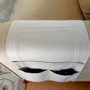 Canvas Fabric Remote Control Holder, Storage Basket, Armchair Organizer ...